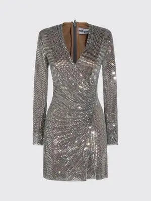 SELF-PORTRAIT Sequined V-neck Mini Dress With Draped Waist