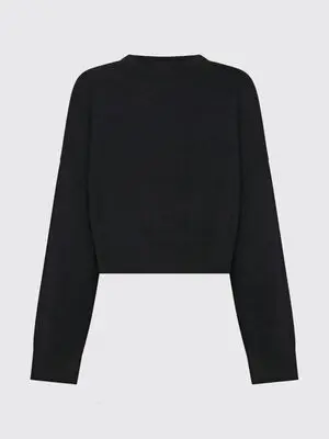 Blumarine Rhinestone Logo Wool Crewneck Jumper - Black