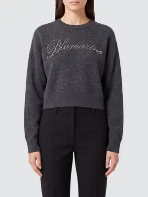 Blumarine Embellished Logo Sweater - Grey