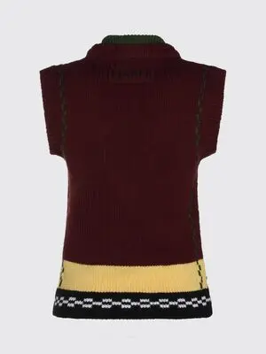 Marni Bicolour Abstract Pattern Wool Crewneck Waistcoat