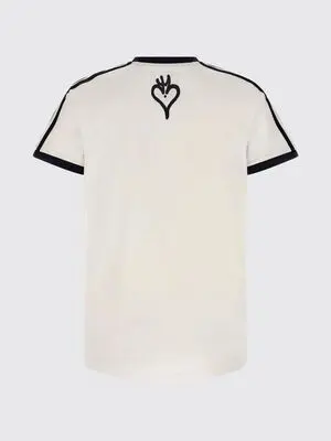 Y3 Short-sleeved Cotton T-shirt With Skull Graphic Print And Contrast Logo