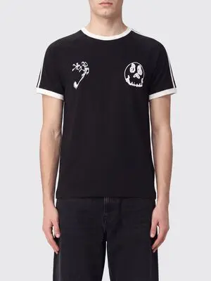 Y3 Short-sleeved Cotton T-shirt With Skull Graphic Print And Contrast Logo