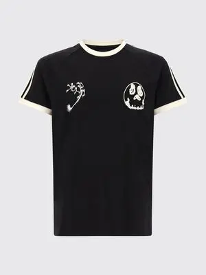 Y3 Short-sleeved Cotton T-shirt With Skull Graphic Print And Contrast Logo