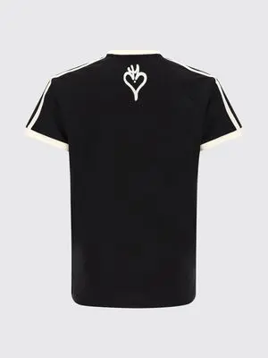 Y3 Short-sleeved Cotton T-shirt With Skull Graphic Print And Contrast Logo