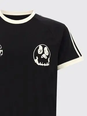 Y3 Short-sleeved Cotton T-shirt With Skull Graphic Print And Contrast Logo