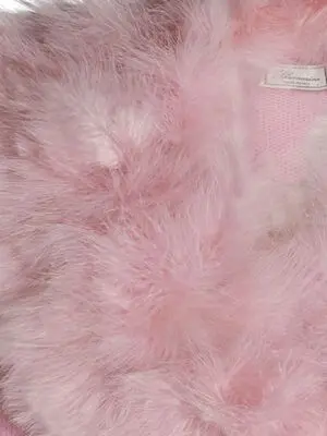 Blumarine Feather Trimmed Cardigan