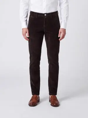 JACOB COHЁN Slim Fit Corduroy Trousers - Brown
