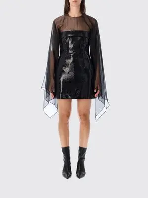 Alberta Ferretti Sequined Sheath Mini Dress With Long Sleeves And Crewneck
