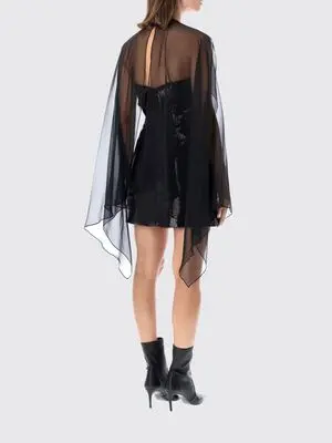 Alberta Ferretti Sequined Sheath Mini Dress With Long Sleeves And Crewneck