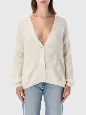 American Vintage Alpaca And Wool Blend V-neck Cardigan - White