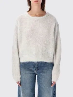 American Vintage Relaxed Fit Alpaca Wool Crewneck Jumper - Ice