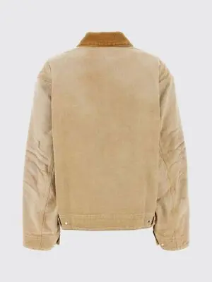 GOLDEN GOOSE Cotton Shirt Jacket With Ribbed Velvet Collar