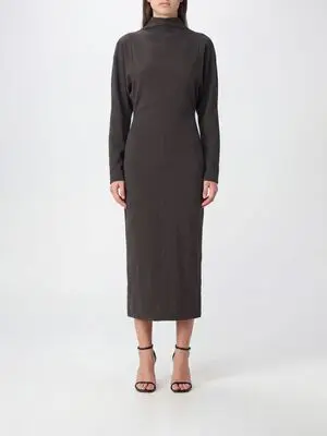 Giorgio Armani High-neck Draped Sheath Midi Dress