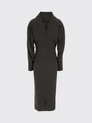 Giorgio Armani High-neck Draped Sheath Midi Dress