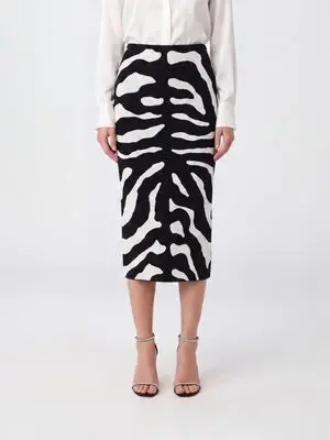 Moschino Zebra-print Mohair Blend Knit Midi Pencil Skirt - Black