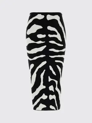 Moschino Zebra-print Mohair Blend Knit Midi Pencil Skirt - Black
