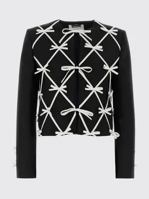 Moschino Virgin Wool Bow Embellished Cropped Blazer