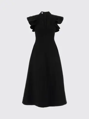Moschino Sleeveless V-neck Flared Midi Cocktail Dress In Crêpe