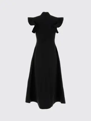 Moschino Sleeveless V-neck Flared Midi Cocktail Dress In Crêpe