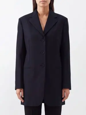 JIL SANDER Knee-length Single-breasted Blazer In Virgin Wool And Mohair