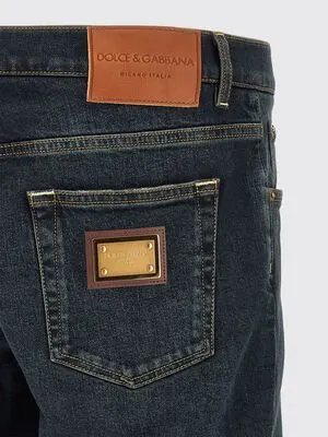 Dolce & Gabbana Mid-rise Straight Jeans With Logo Plaque