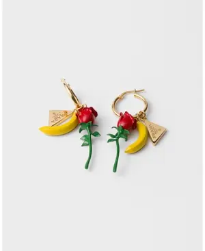 Prada Enameled Metal Earrings