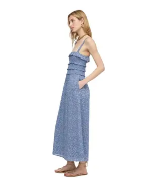 Hill House Home The Annaliese Nap Dress - Cornflower Ditsy Thistle