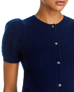 Alice + Olivia Sabine Puffed Sleeve Cashmere Blend Cardigan