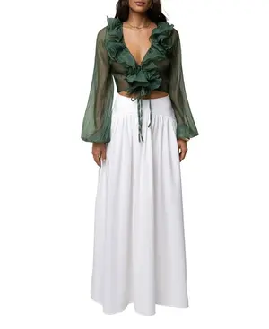 JLUXLABEL Delilah Ruffled Top - Green