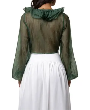 JLUXLABEL Delilah Ruffled Top - Green