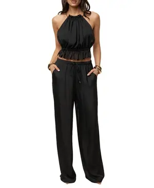 JLUXLABEL Moonlit Coast Halter Top - Black