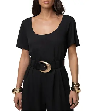 JLUXLABEL At Ease Scoop Top - Black