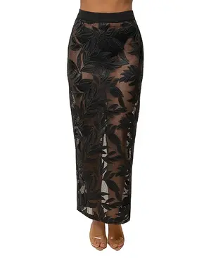 JLUXLABEL Bali Nights Embroidered Skirt - Black