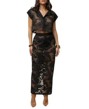 JLUXLABEL Bali Nights Embroidered Skirt - Black