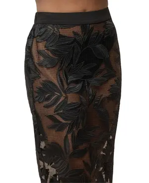 JLUXLABEL Bali Nights Embroidered Skirt - Black