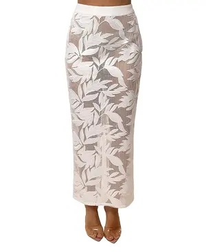 JLUXLABEL Bali Nights Embroidered Skirt White