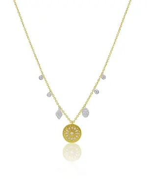 Meira T 14k White & Diamond Starburst Pendant Necklace - Yellow Gold