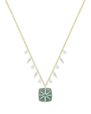 Meira T 14k White & Yellow Jade, Emerald & Diamond Star Pendant Necklace - Gold