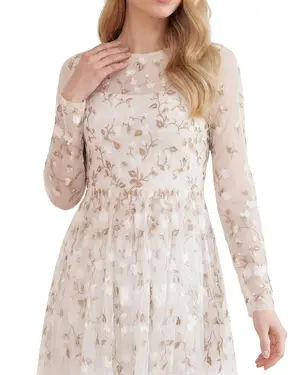 NEEDLE & THREAD Trailing Roses Long Sleeve Maxi Gown