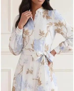NEEDLE & THREAD Wisteria Jacquard Shirt Dress
