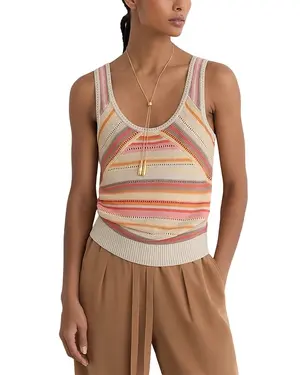 REISS Miriam Knitted Openwork Vest