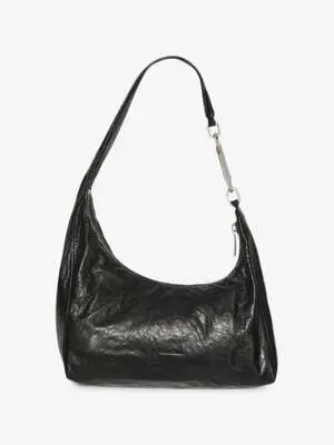 Rick Owens Nylon Shoulder Handbag With Zip Closure And Front Embroidery