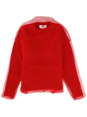 MSGM Sheer Overlay Knit Sweater