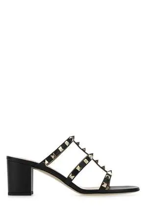 Valentino Garavani Rockstud Leather Mules With 7 Cm Heel