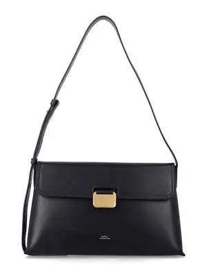 A.p.c. Leather Flap Shoulder Bag - Nero