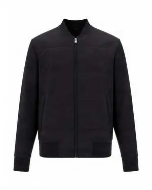 BOSS BLACK Padded Zip Front Bomber Jacket - Black