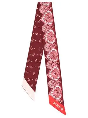 Pinko Mini Foulard Style In Misto Silk Scarf 87.5 Cm X 6 Cm - Red