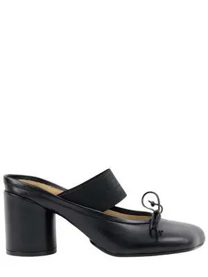 MAISON MARGIELA Asymmetric Toe Leather Sandals With Mid Block Heel