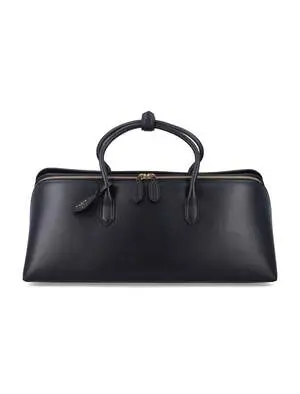 Alaïa Leather Top Handle Travel Bag - Nero