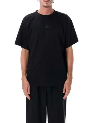 MAISON MARGIELA Oversized Cotton T-shirt With Logo Patch - Nero